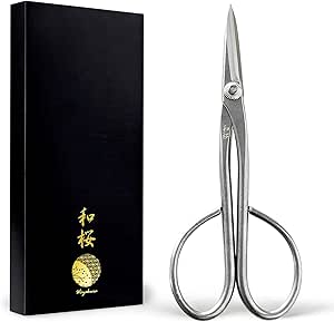 Wazakura Yasugi Stainless Steel Made in Japan Satsuki Bonsai Scissors 7.09" (180 mm), Hasami ...
