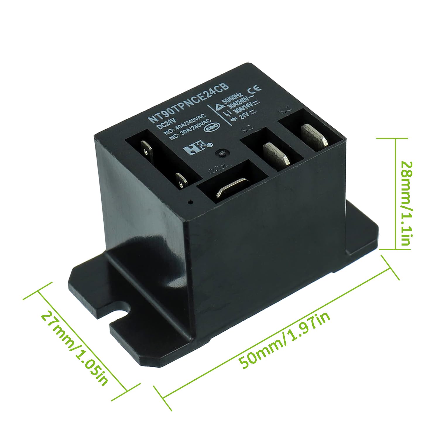Snapklik.com : EPLZON NT90-DC24V-10X Power Relay DC 24V Coil 24 VDC 30A 40A SPDT(1NO 1NC)