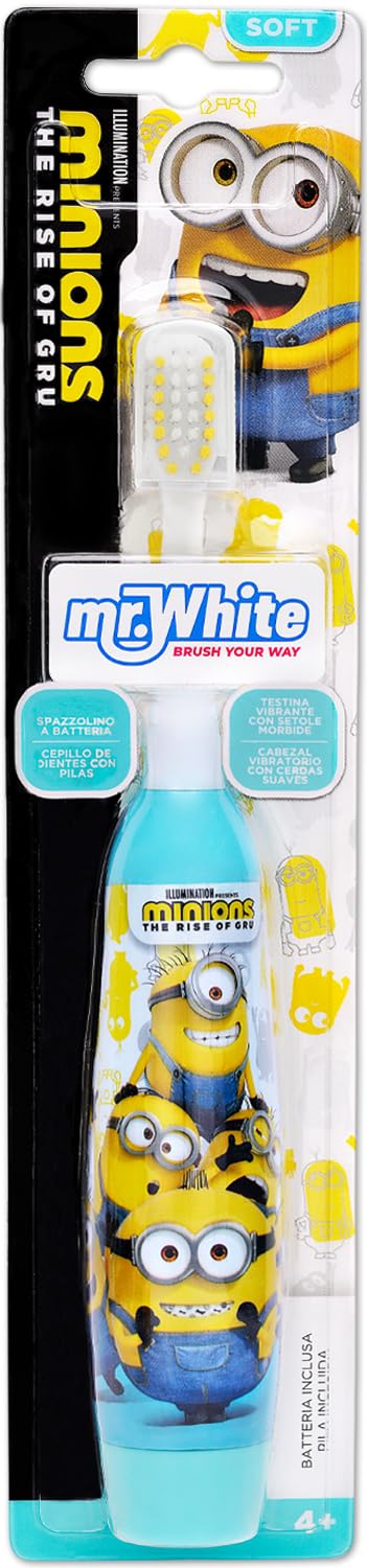 Minions Battery Powered Toothbrush for Kids – Soft Bristles, Vibrating ...