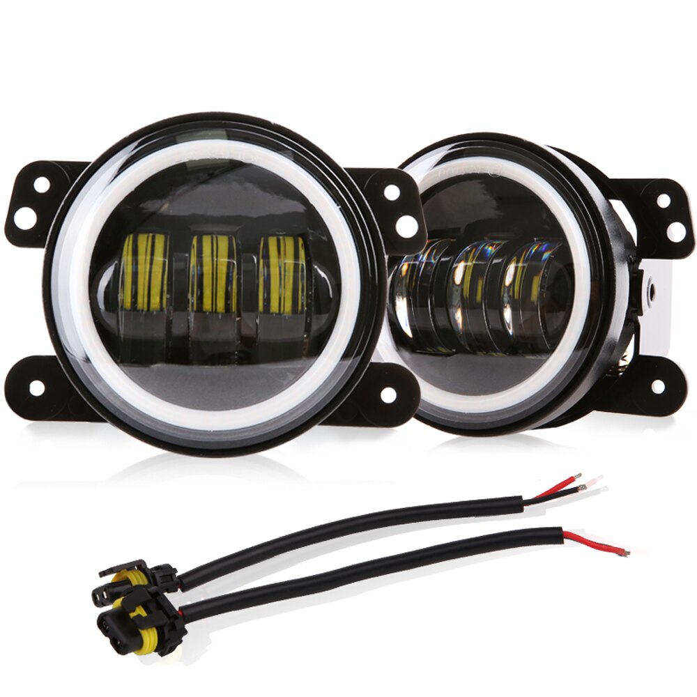 Watch 4 Inch Round Led Fog Light Headlight 60W Projector lens With Halo ...