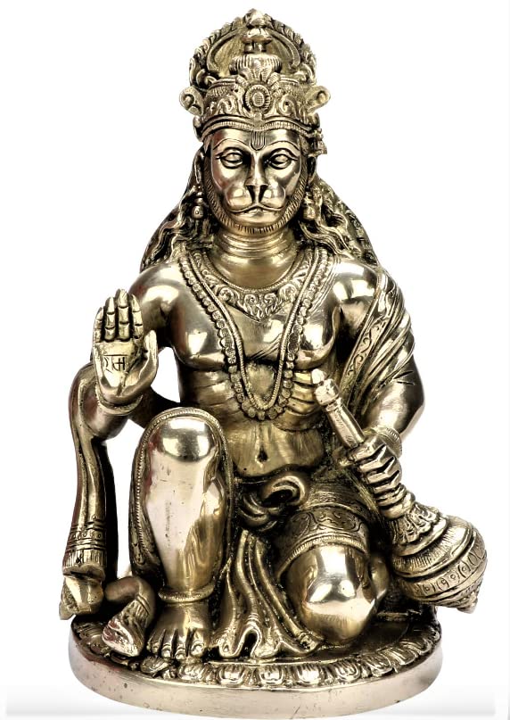 Buy DHARMIK Pooja Store Asta Dhatu 8 Metals Brass Bajrang Bali /Shri ...