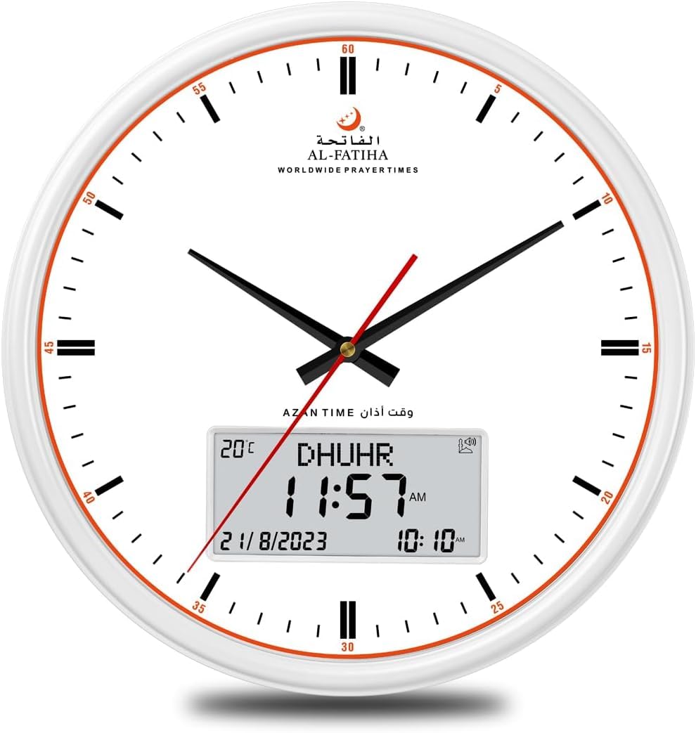 Amazon.com: OUD Bukhoor Azan Clock, LED Muslim Prayer Clock, Athan Wall ...