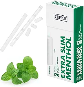 Clipper Extra Slim Menthol Filter Tips - Mint Flavoured Filter Tips for ...