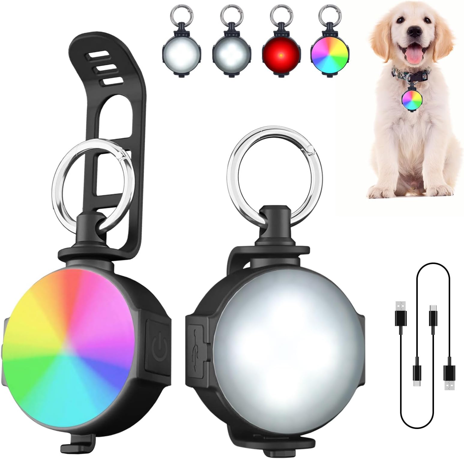 Orbiloc Dog Safety Light Waterproof Dog Collar Light LED Dual Night ...