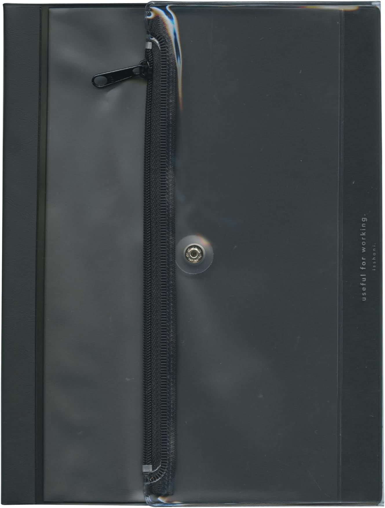 Amazon | isshoni. ペンケース付ノートカバー リサイクルPVC A5 【ブラック】 N1939 | ノートパッドホルダー・ノートカバー | 文房具・オフィス用品