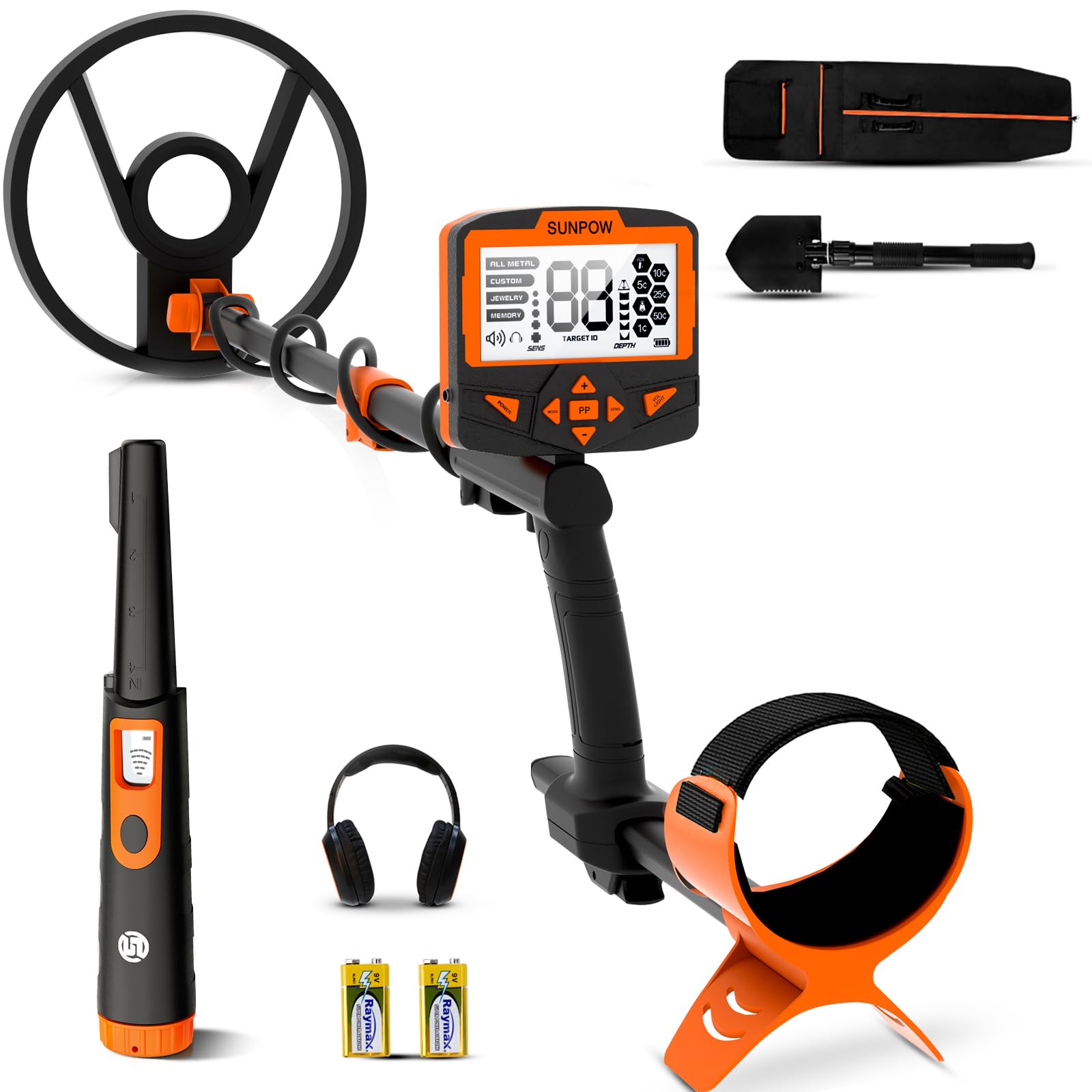 Amazon.com : SUNPOW Metal Detector MD09 + Metal Detector Pinpointer ...