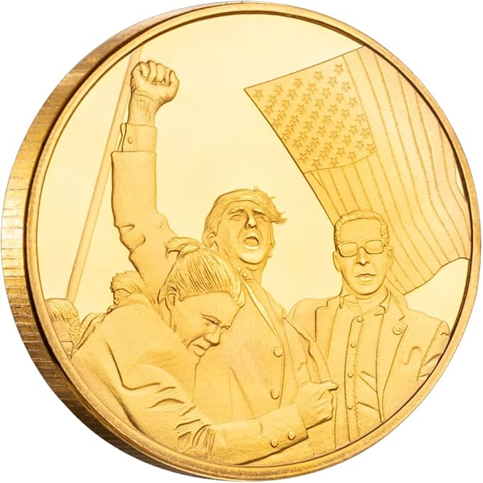 Amazon.com: Donald Trump Fighting for America Coin,Trump Never ...