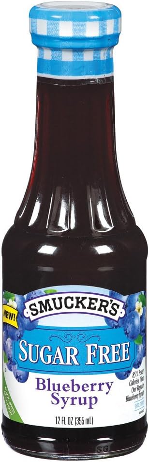 Smucker's Sugar Free Blueberry Syrup, 12-Ounce Glass (Pack of 6 ...