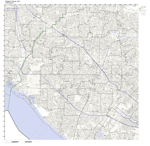 Amazon.com: Working Maps Garden Grove, CA Zip Code Map Laminated ...