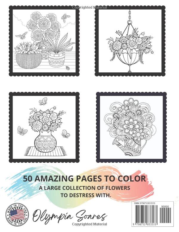 Snapklik.com : Adult Coloring Book Relaxing Flowers: Stress Relieving ...
