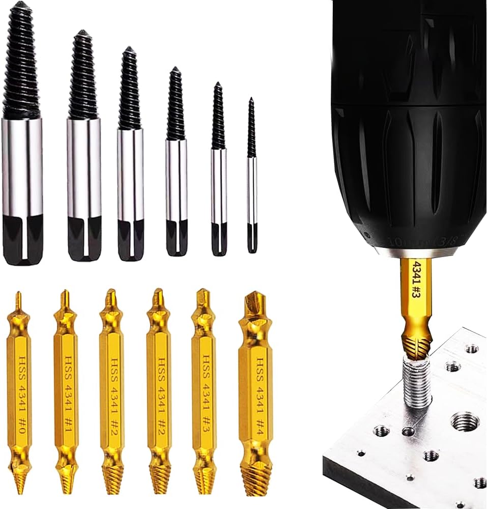 12pcs Screw Extractor Sets,Bolt Extractor-Remover for Stripped Head ...