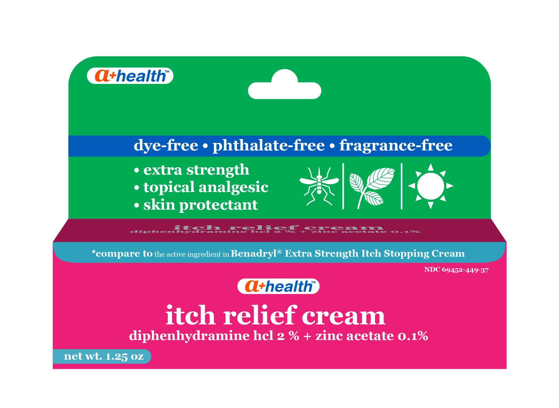 Amazon.com : A+Health Itch Relief Cream Extra Strength Diphenhydramine ...