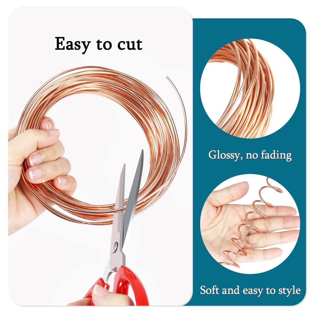 Snapklik.com : GINOYA 100 Ft Aluminum Wire, 12 Gauge 2mm Tarnish ...