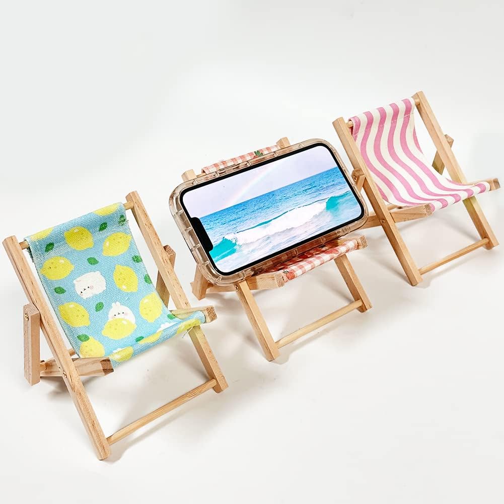 Amazon.com: OLizee® 3PCS Folding Beach Chair Mobile Phone Holder Canvas ...