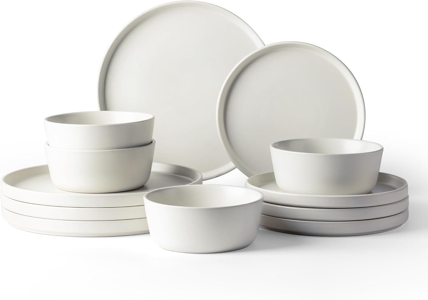Amazon.com | AmorArc Ceramic Dinnerware Sets of 4, Modern Flat ...