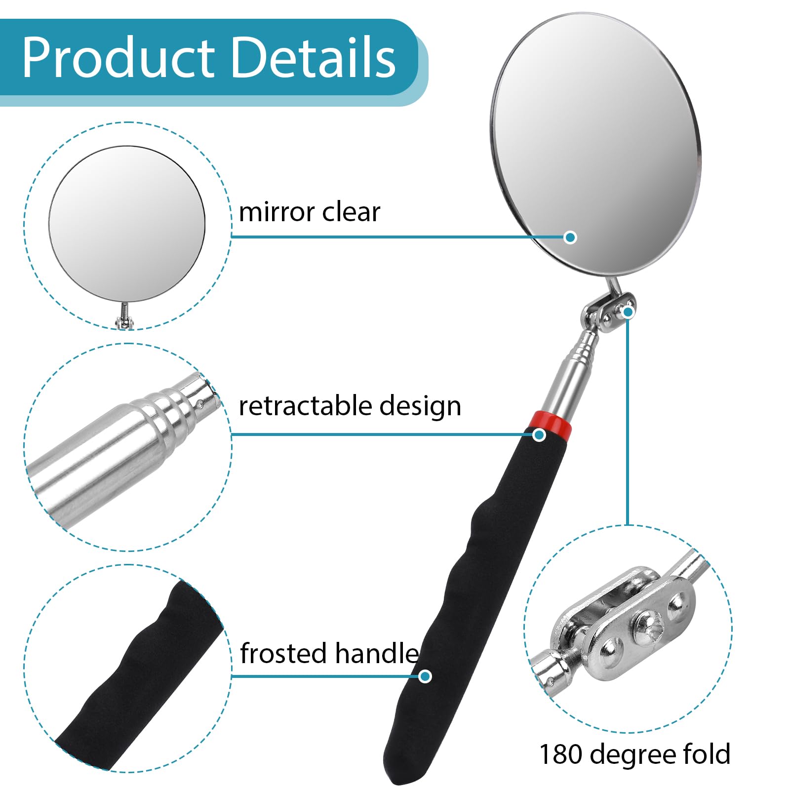 Snapklik.com : Telescoping Inspection Mirror, Circular Inspection ...