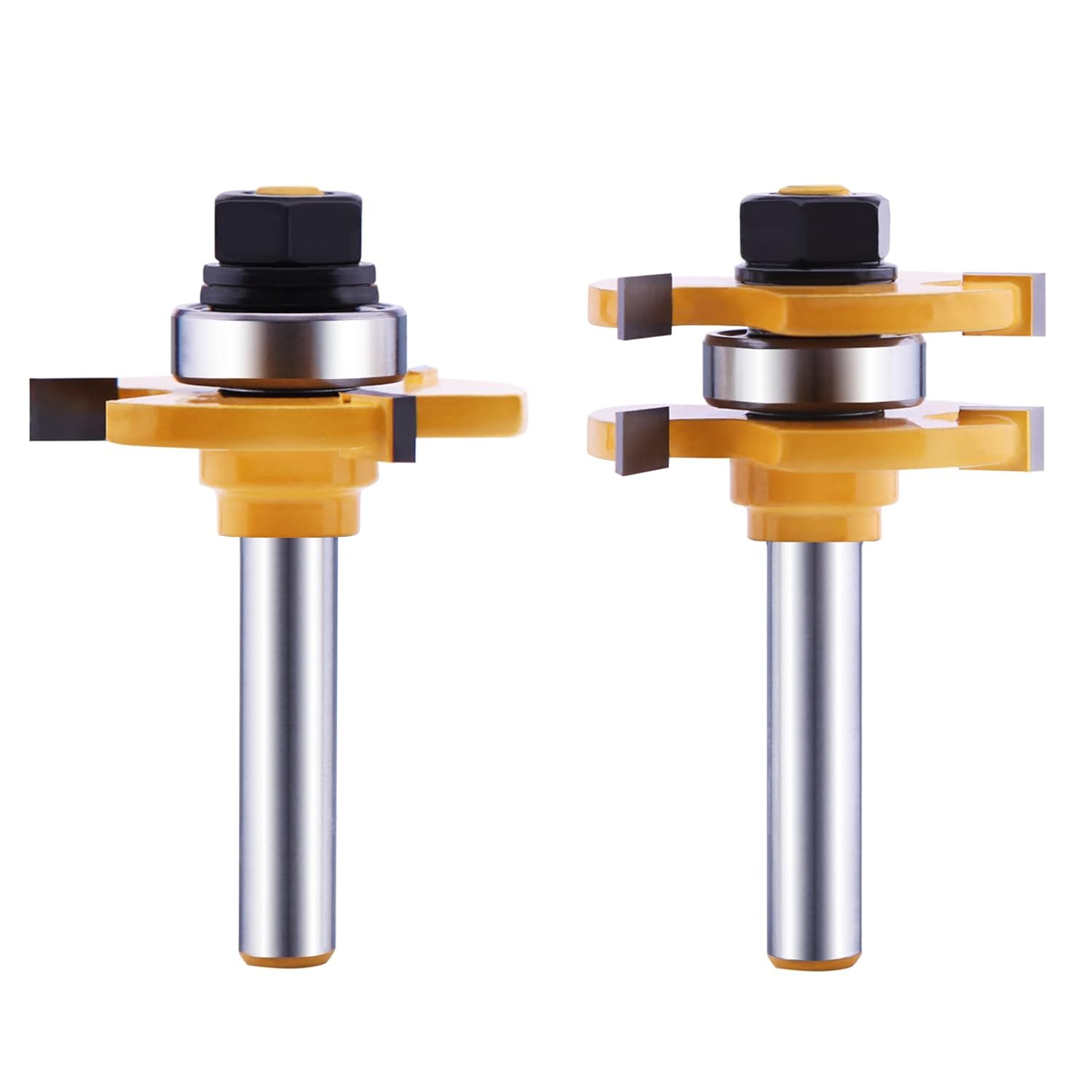 Tongue and Groove Router Bit Set (2 PCS) with 1/4 Inch Shank T Shape ...
