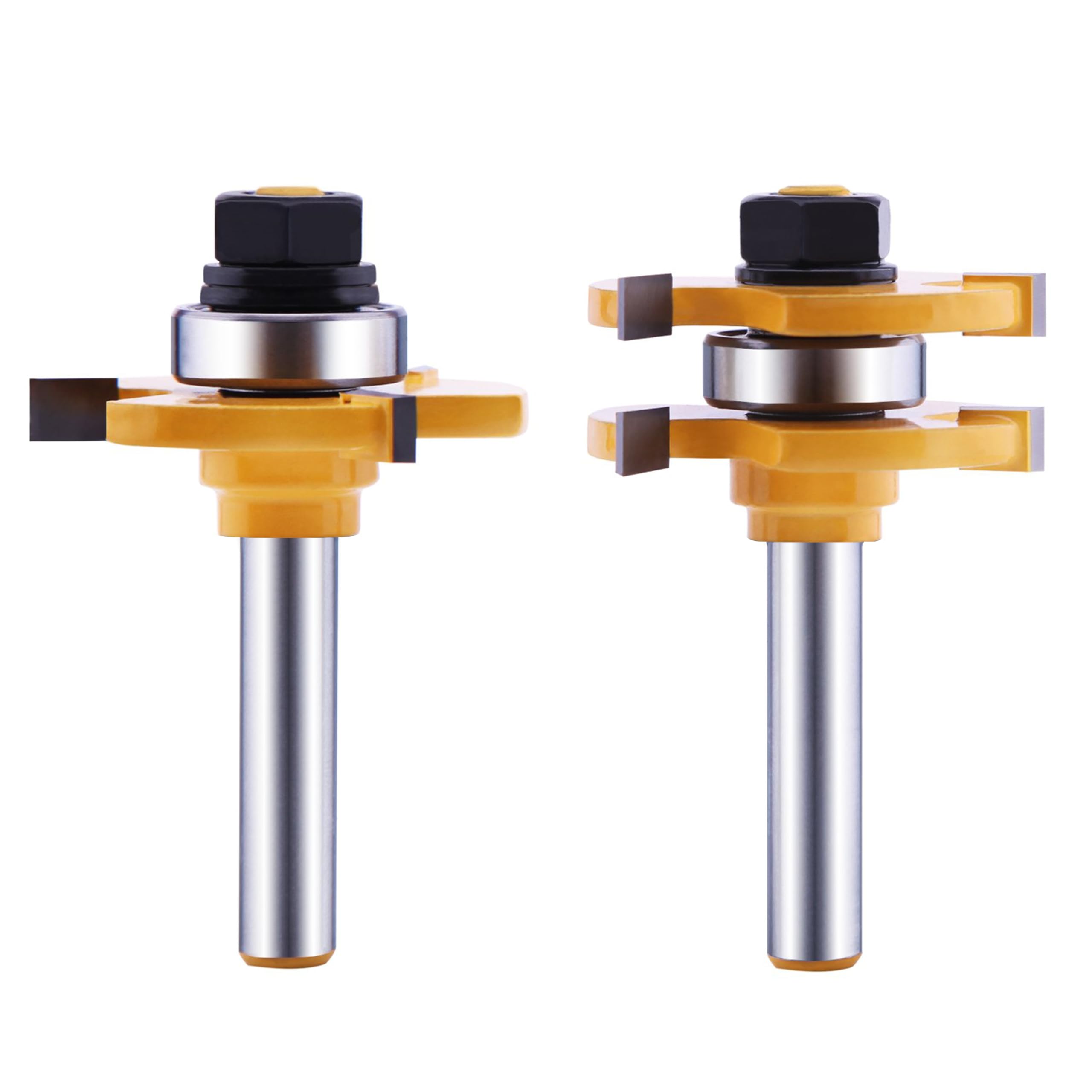 Tongue and Groove Router Bit Set (2 PCS) with 1/4 Inch Shank T Shape ...