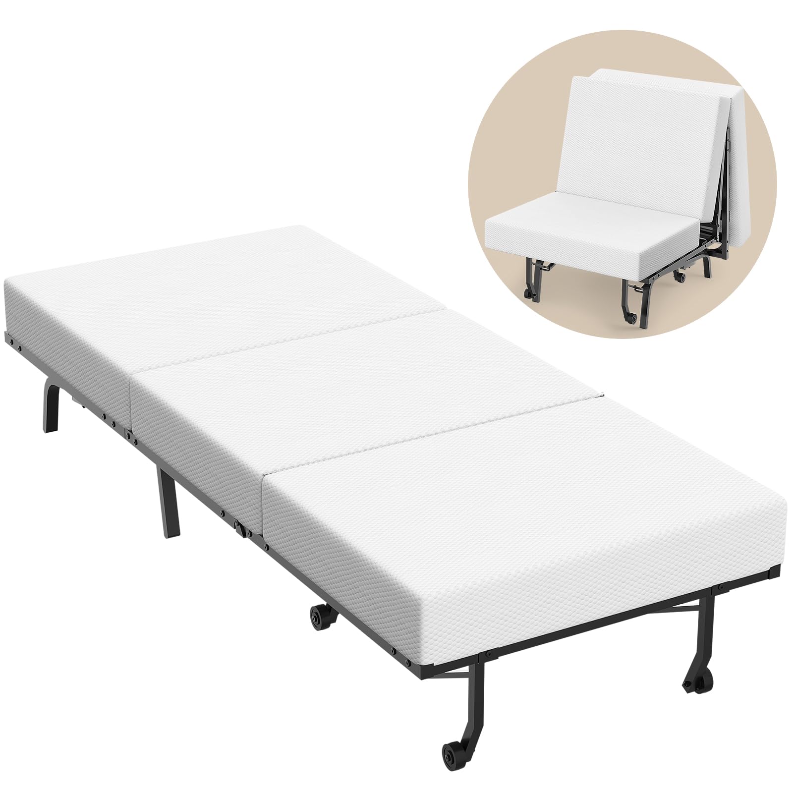 Amazon.com: Unikito Folding Sofa Bed, Folding Bed with 5” Tri-fold ...