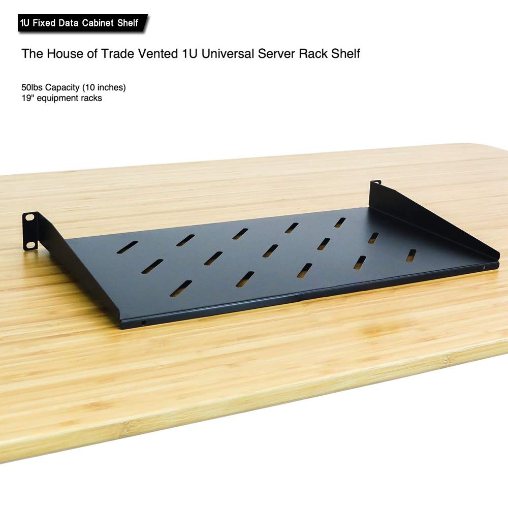 1U Server Rack Shelf, Rack Mount For 19 Inch Cabinets and Racks - Front ...