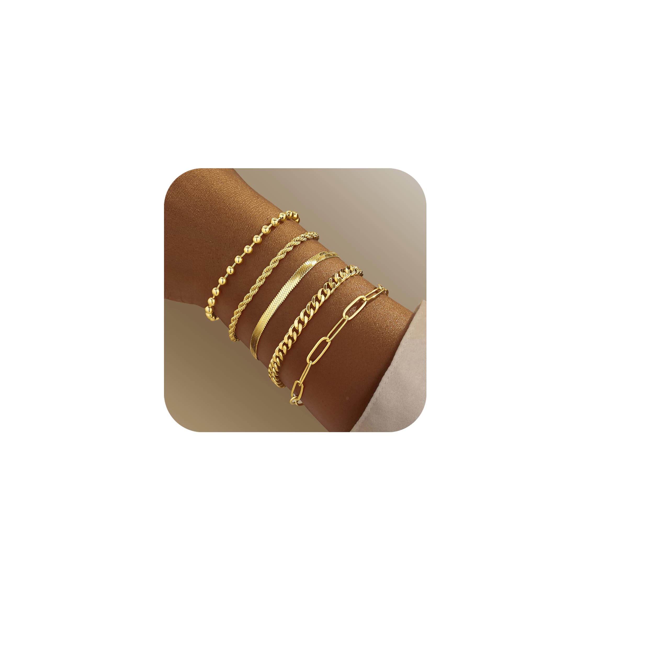 Amazon.com: Poxtex Gold Bracelets for Women, 14K Gold Dainty Jewelry ...
