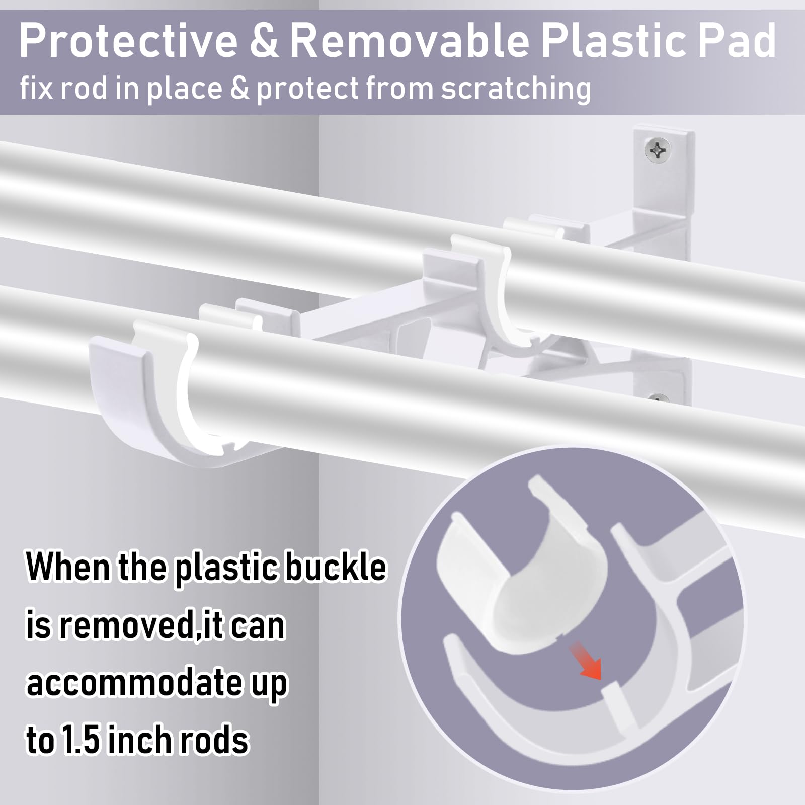 Snapklik.com : Double Curtain Brackets, 16 Pack Rod Holders