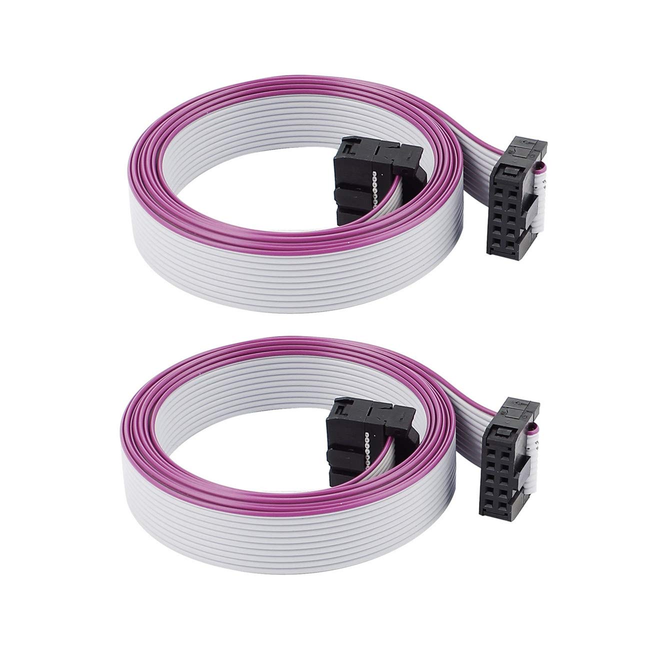 Amazon.com: HLin 2Pcs IDC Connector Flat Ribbon Cable, Female to Female ...