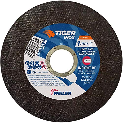 Snapklik.com : 58130 4-1/2 Inch Cutting Wheel, Tiger INOX Stainless ...
