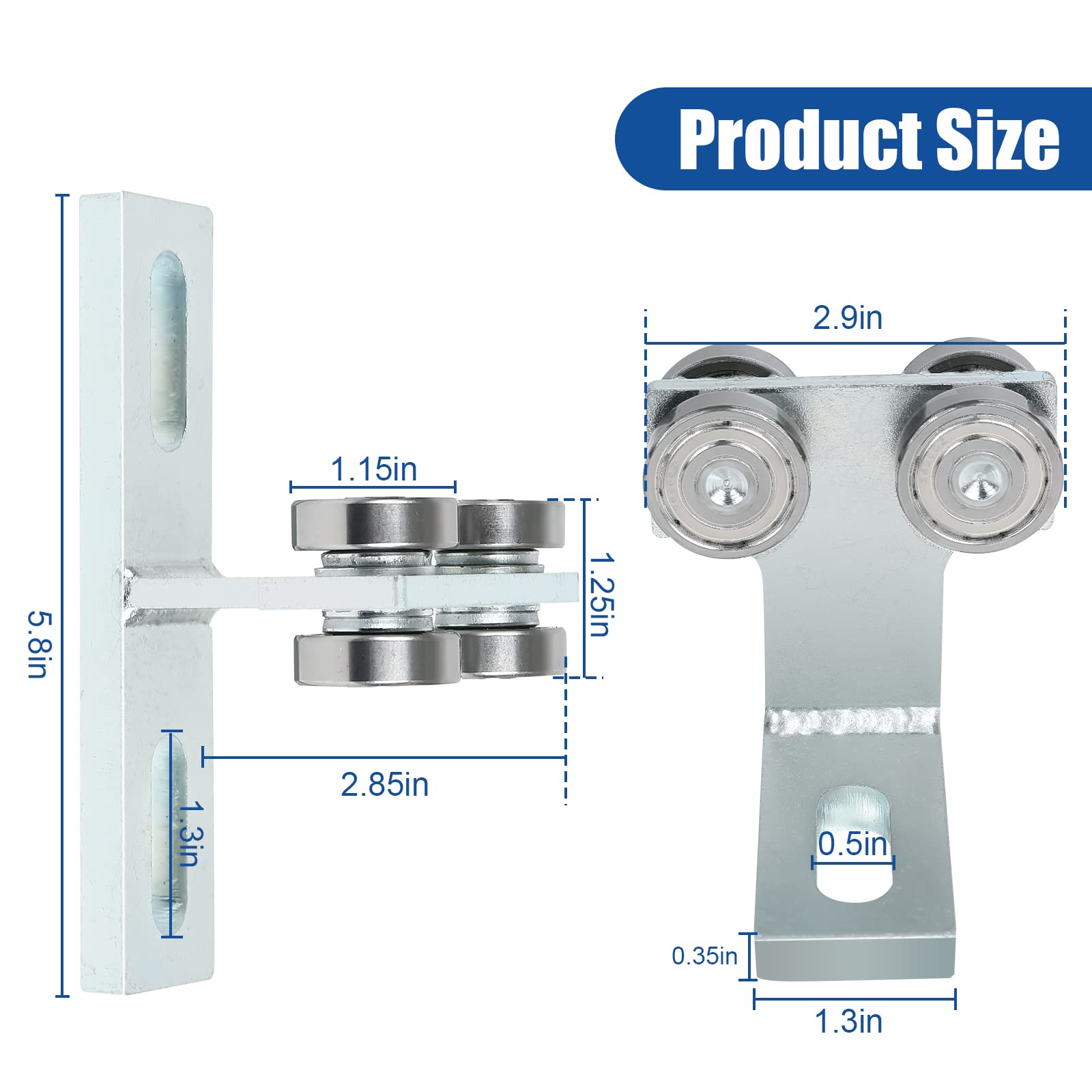 Snapklik.com : 2pcs 4 Wheel Trolley Assembly, Heavy-Duty Silent ...