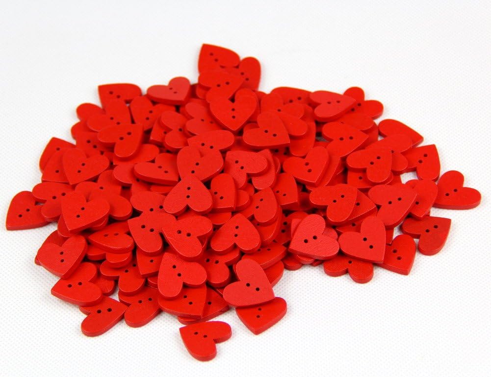 Amazon.com: Tighall 20PCS Single Hole Heart Shape Buttons Resin Buttons ...