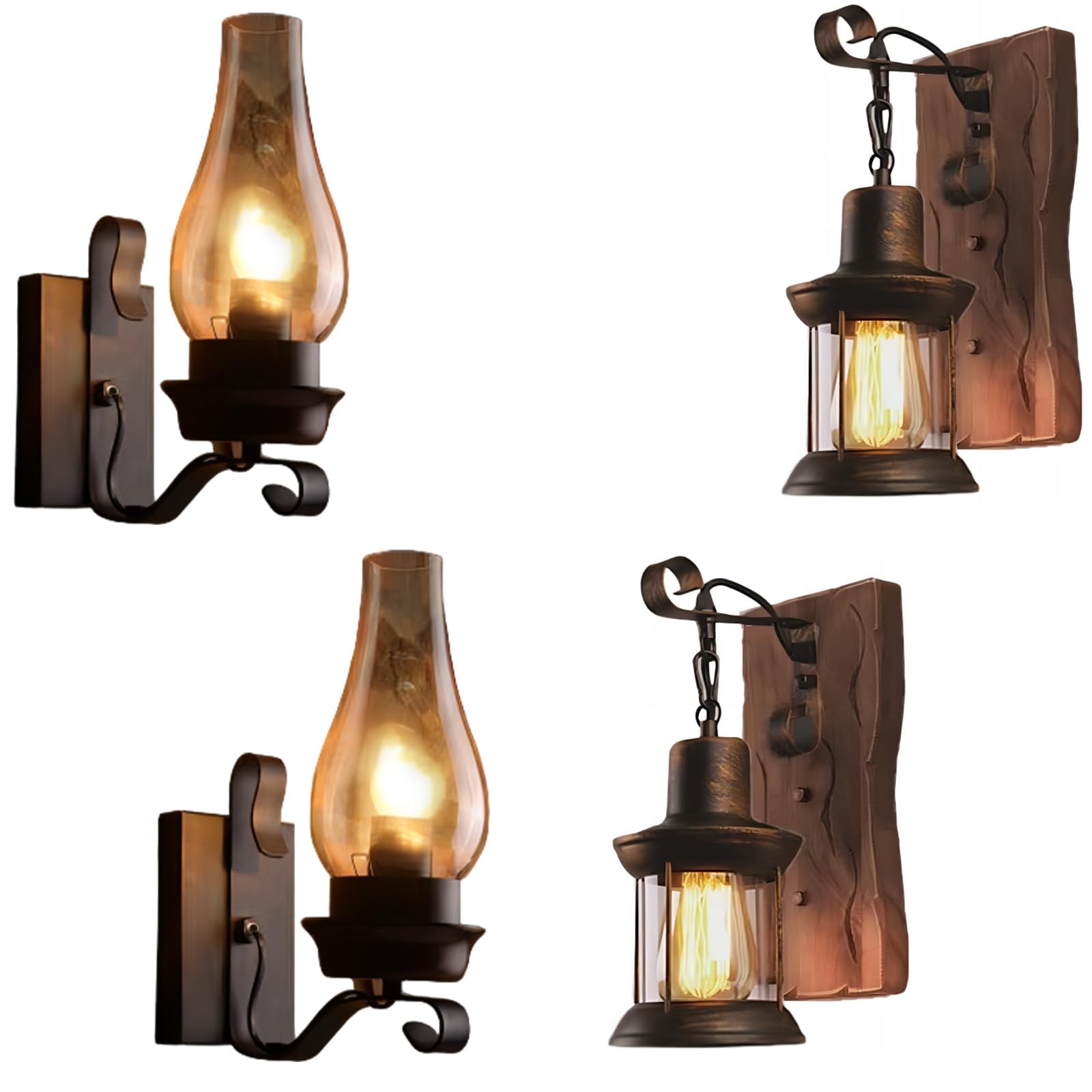 LightInTheBox Retro Rustic Wall Sconces（2PCS + Rustic Wall Sconce ...
