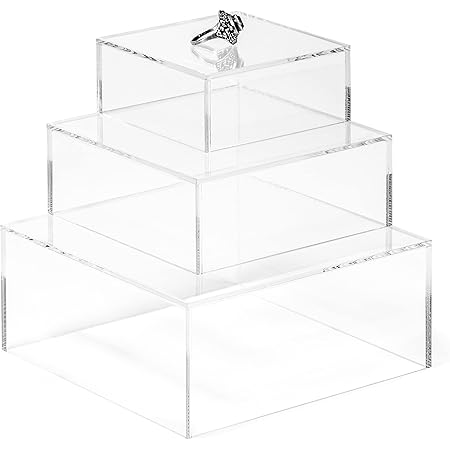Amazon.com: Red Co. Crystal Clear Acrylic Cube Display Nesting Riser ...