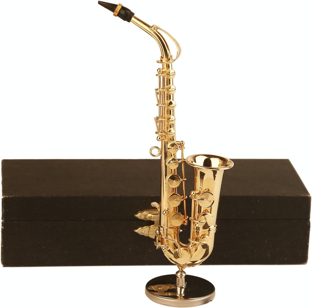 Amazon.com: Dselvgvu Copper Miniature Saxophone with Stand and Case ...
