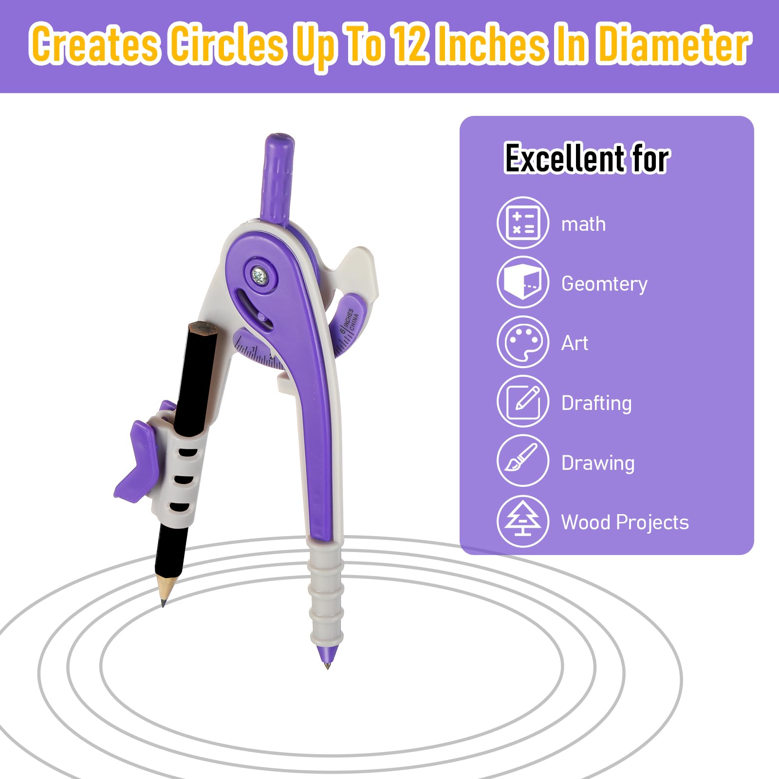 Snapklik.com : EBOOT Student Geometry Math Set, Drawing Compass And 6 ...