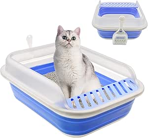 Amazon.com: MUYG High Sided Cat Litter Box, Anti-Splashing Low Entry ...