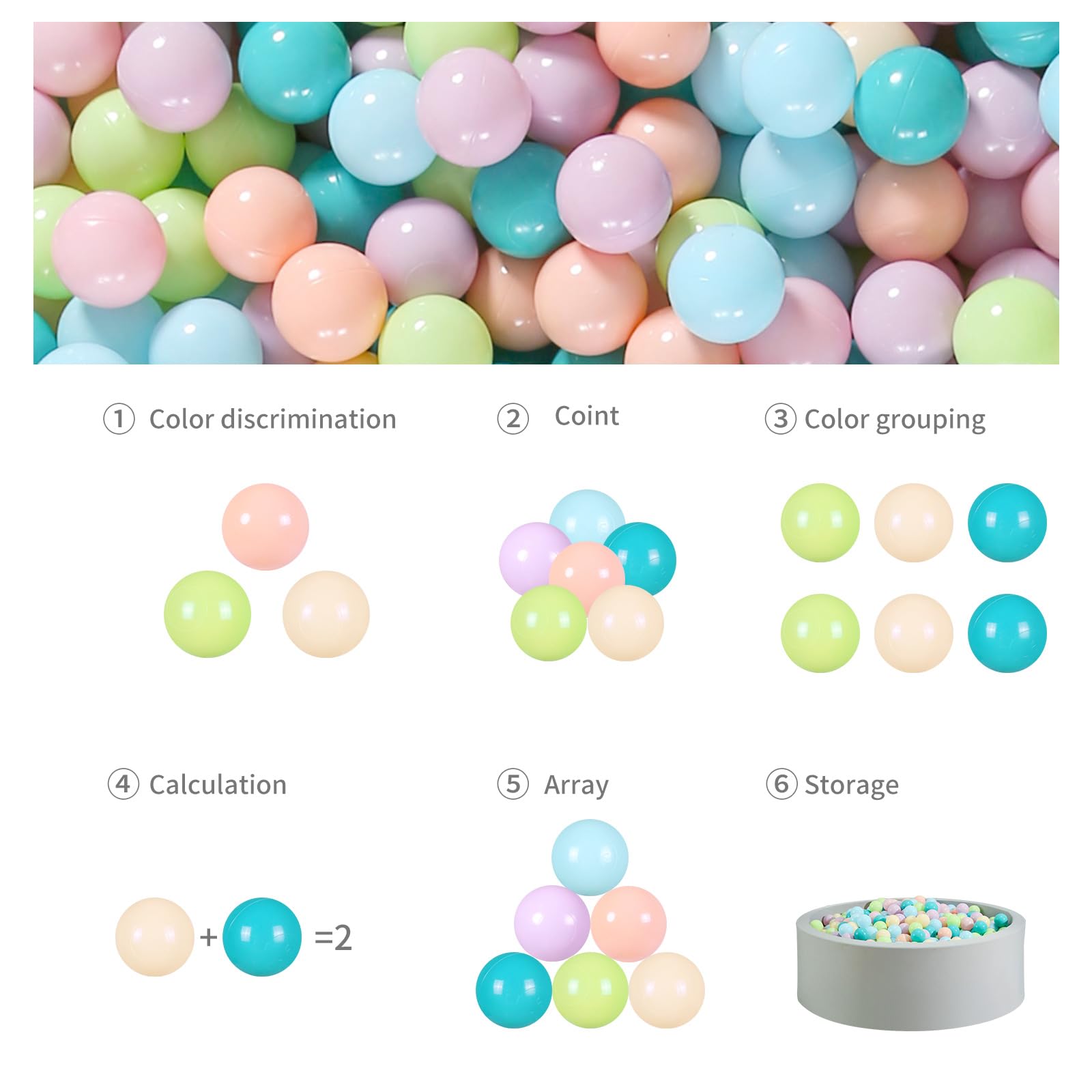 Toddler Sensory Toys GOGOSO Ball Pit Balls - 50/100/200 Pack Non-Toxic ...