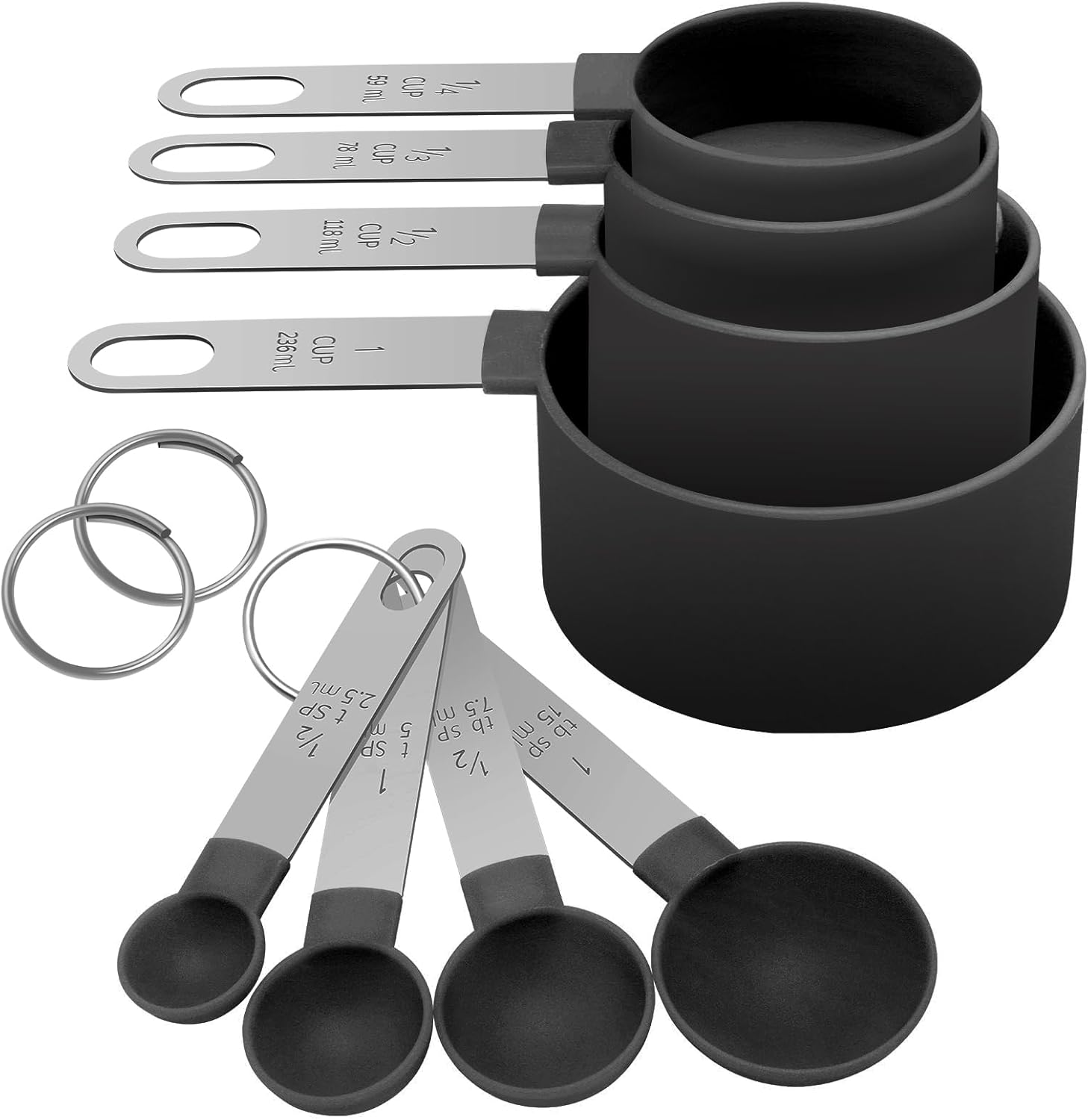 Amazon.com: Measuring Cups Set Measuring Spoons Set, Nesting Measure Cups with Stainless Steel ...