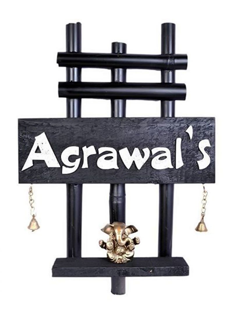 Buy Karigaari Bamboo Wood Agrawal's Name Plate Online at Low Prices in ...