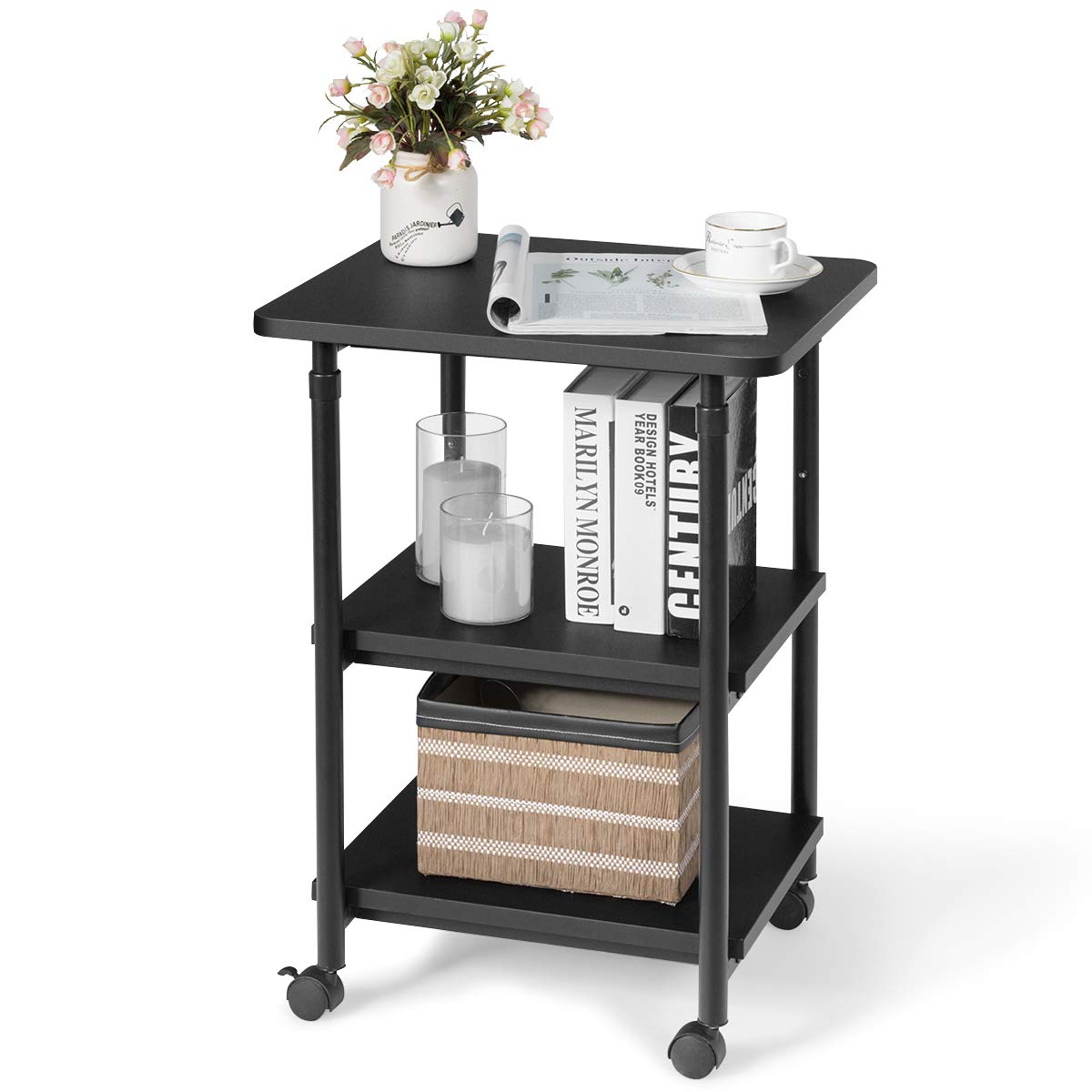 Buy CASART. Mobile Printer Stand, 2/3 Tiers Under Desk Machine Rack ...