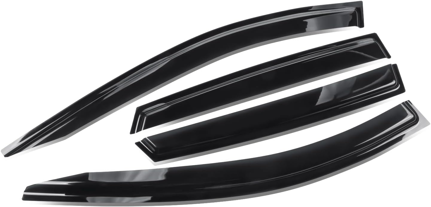 Amazon.com: Auto Dynasty 4 Pieces Tape-On Window Visors Deflector Rain ...