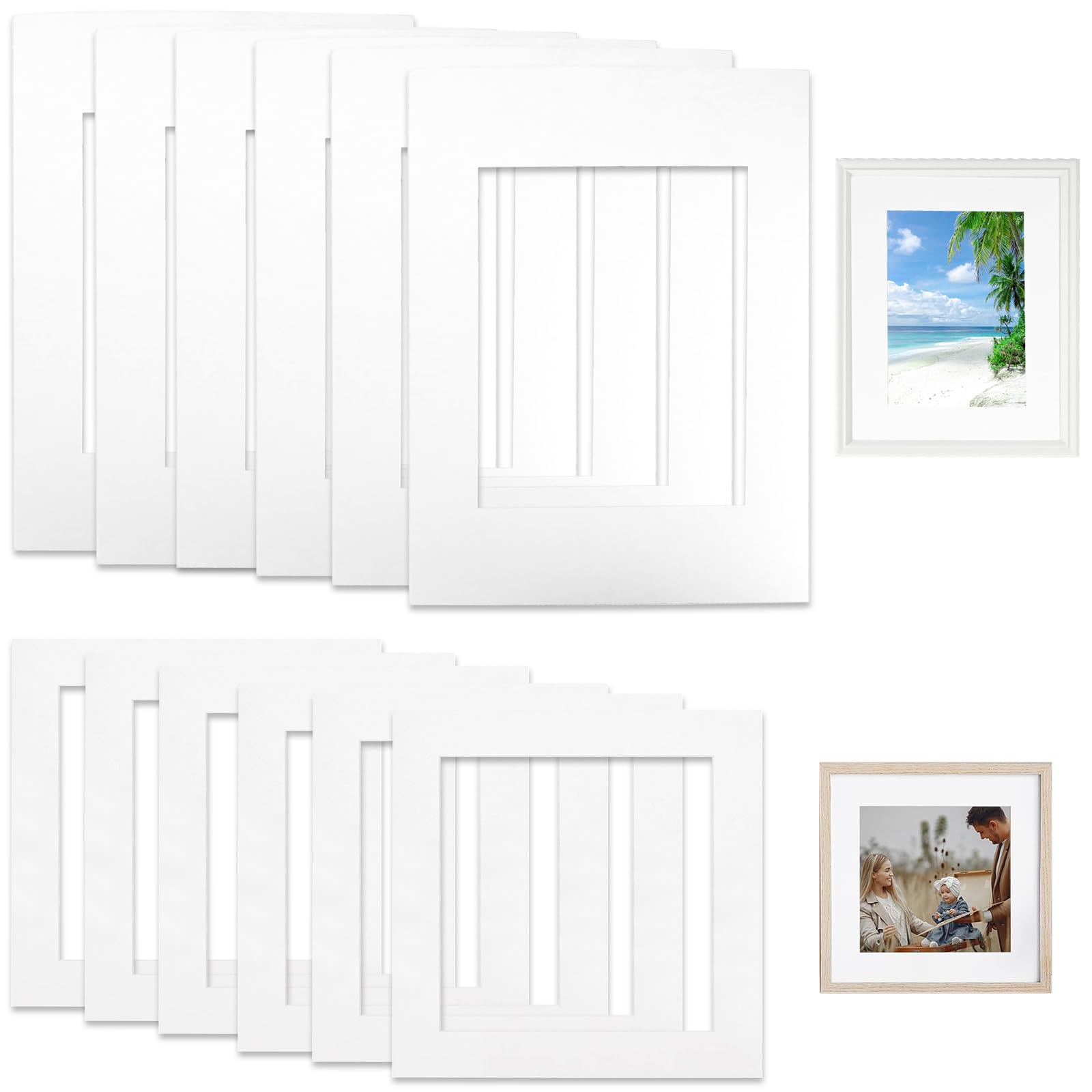 Pack of 12 White Photo Picture Mounts for Photo Frames Mount, 6Pcs ...