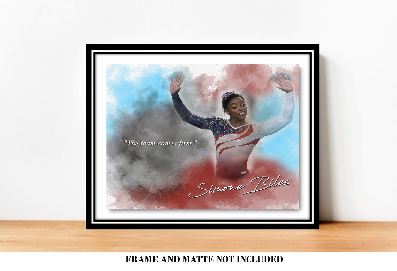 Buy The Team Comes First Simone Biles Inspirational Quote - 8 x 10 ...