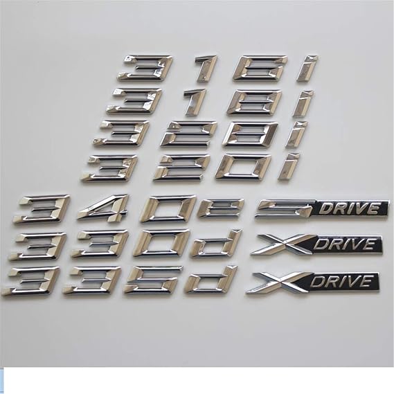 Chrome Letters Trunk Emblem Emblems Badges for BMW F30 F35 F80 F31 320i ...
