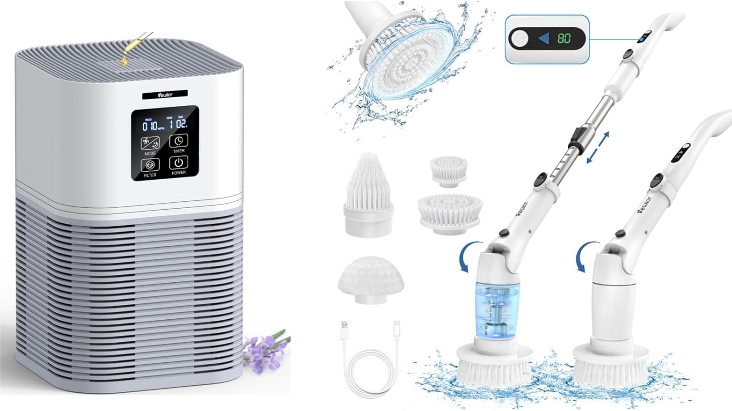 Amazon.com: VEWIOR Air Purifiers for Home and Electric Spin Scrubber ...