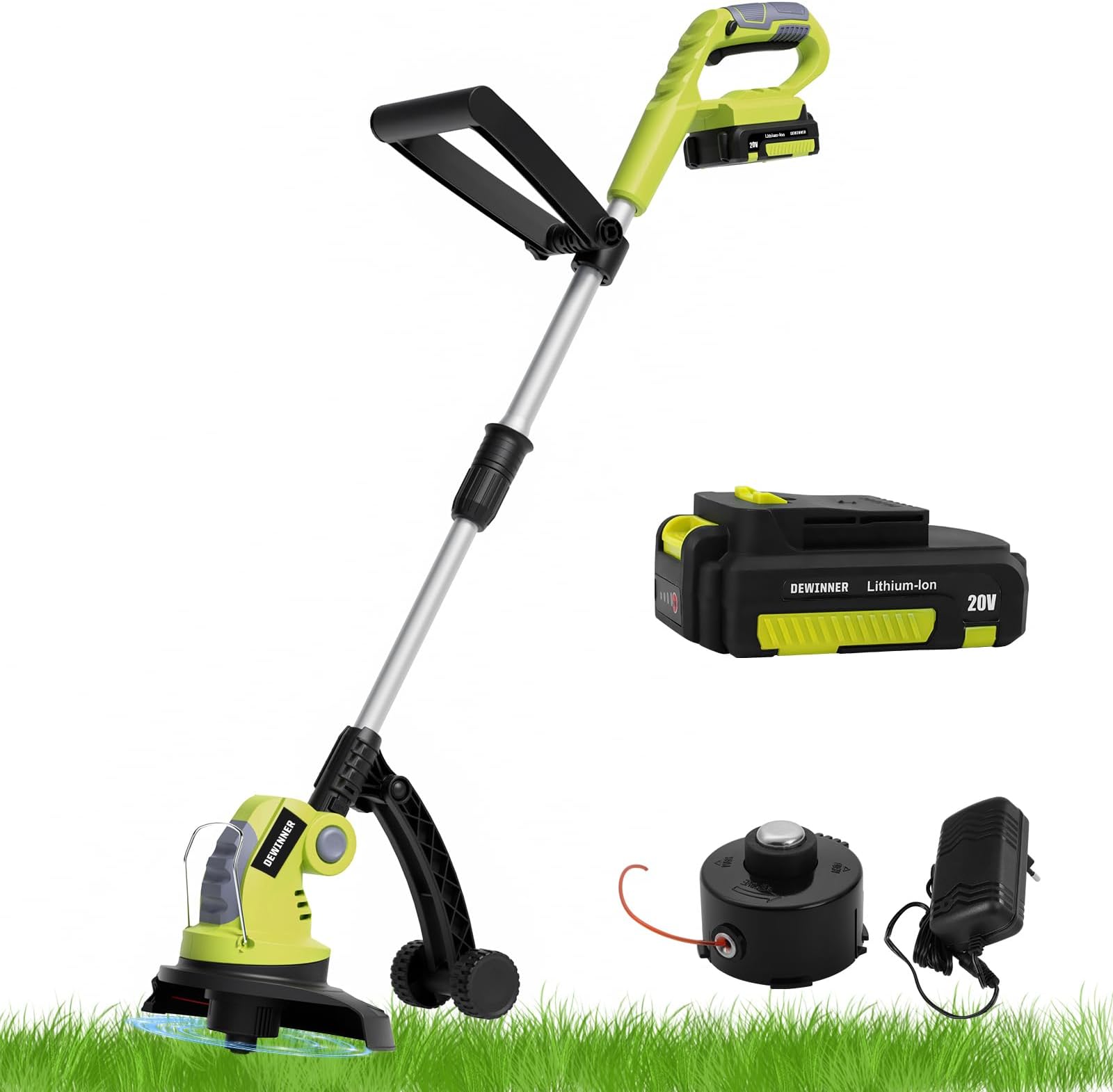 DEWINNER 20V Cordless Grass Trimmer, Garden Strimmers with Cutter Line ...