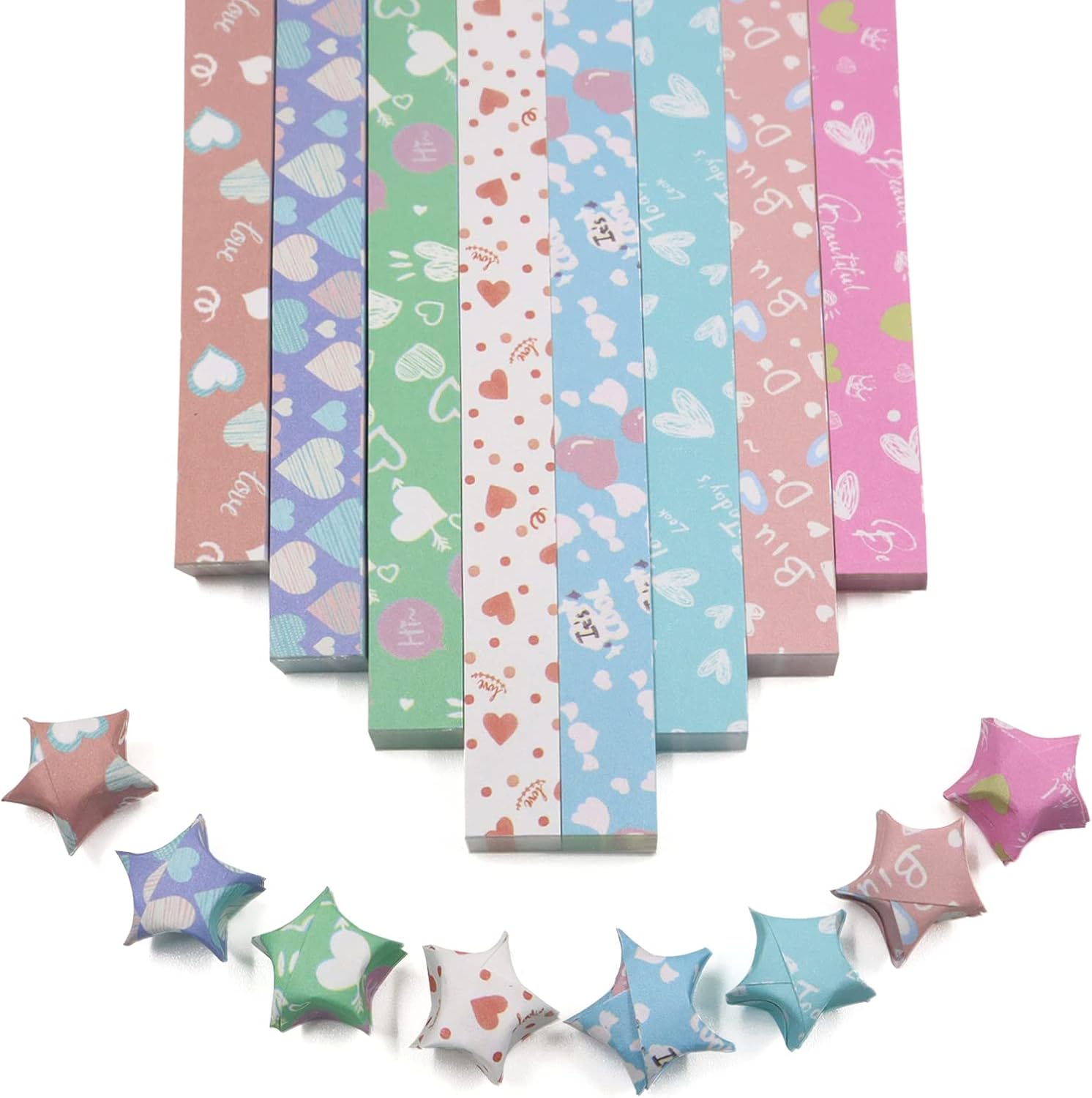Amazon.com: 540 Sheets Origami Stars Paper Strips DIY Hand Crafts Heart ...