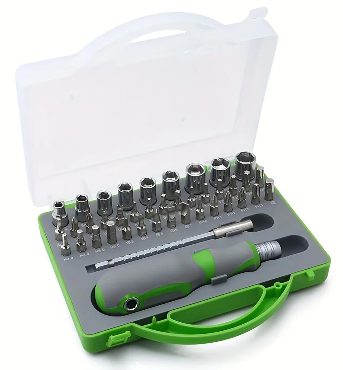 GLUN® Mini Screwdriver Set, 41 Piece Screwdriver Bit Chrome Finish ...