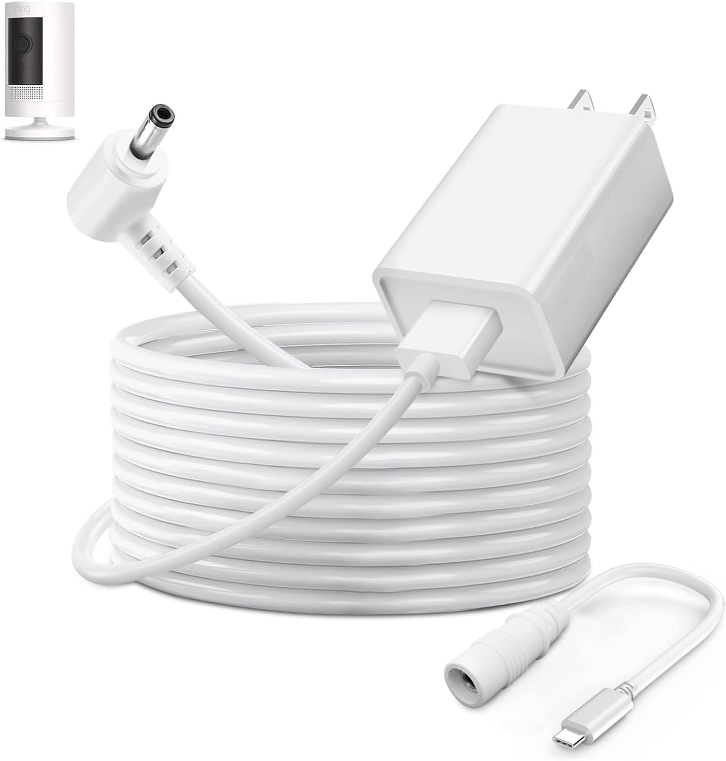 Ring Power Adapter Charger for Stick Up Cam Battery/Plug-in 3rd Gen/2nd ...