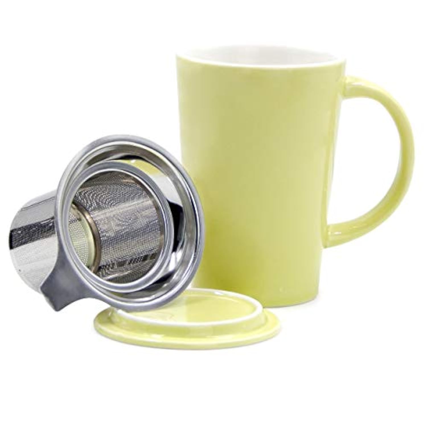 TOSSOW Ceramics Tea Mug with Infuser and Lid,Ceramic Tea Brewing Cup ...