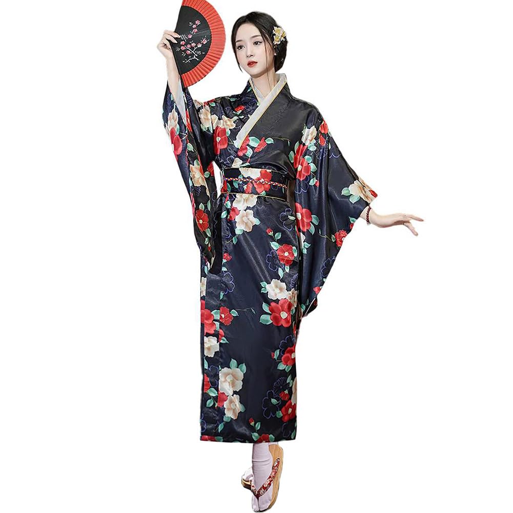 Amazon.com: Generic Women's Japanese Kimono Costume Traditional Floral ...